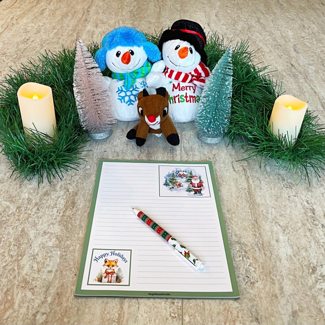 Snowy Santa Christmas 8 X 10 Notepad Lined for Letter Writing Paper ...