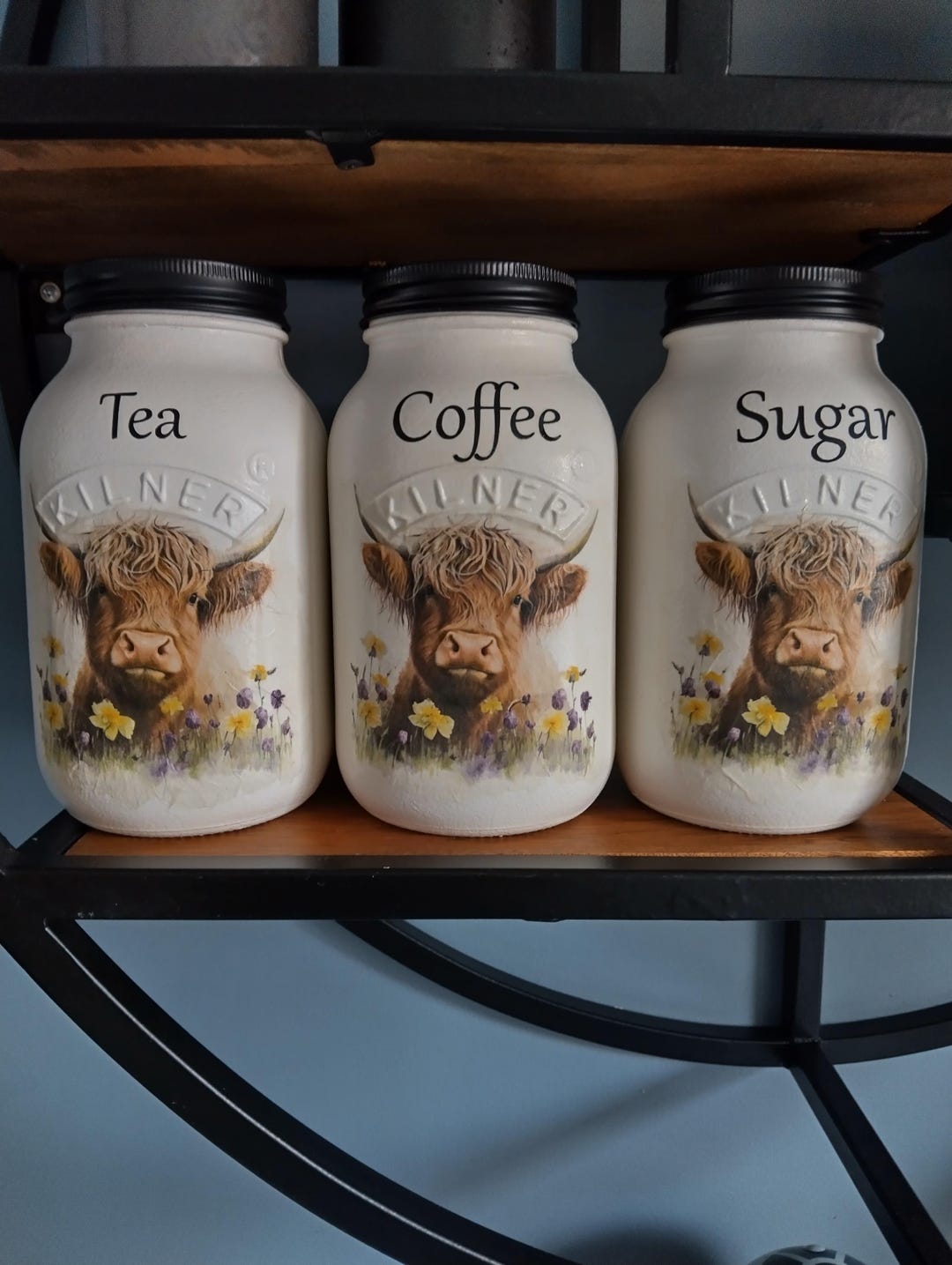 Highland Cow Kitchen Canisters, Tea, Coffee, Sugar Jars, Mason Jars - Etsy