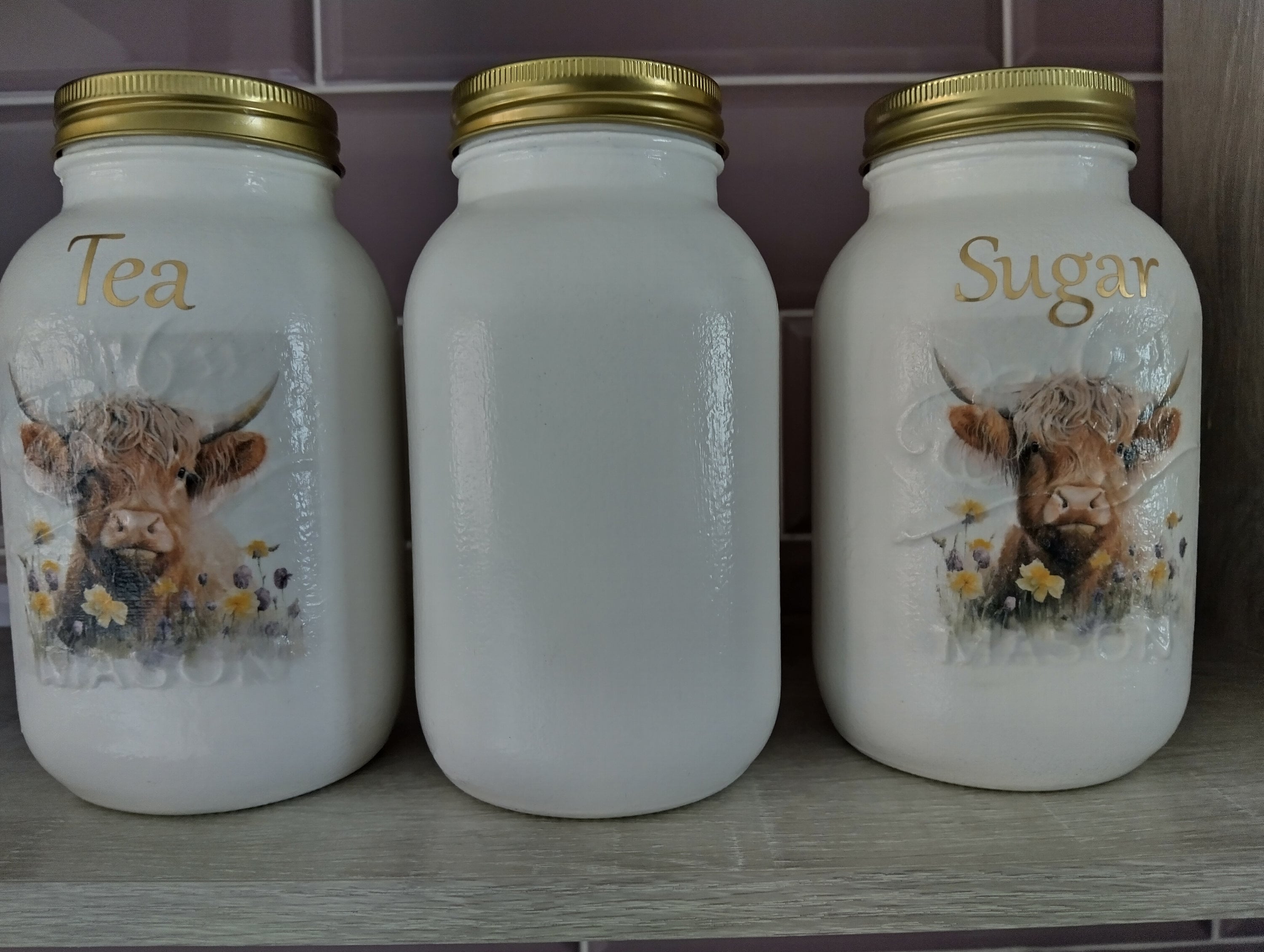 Highland Cow Kitchen Canisters, Tea, Coffee, Sugar Jars, Mason Jars - Etsy