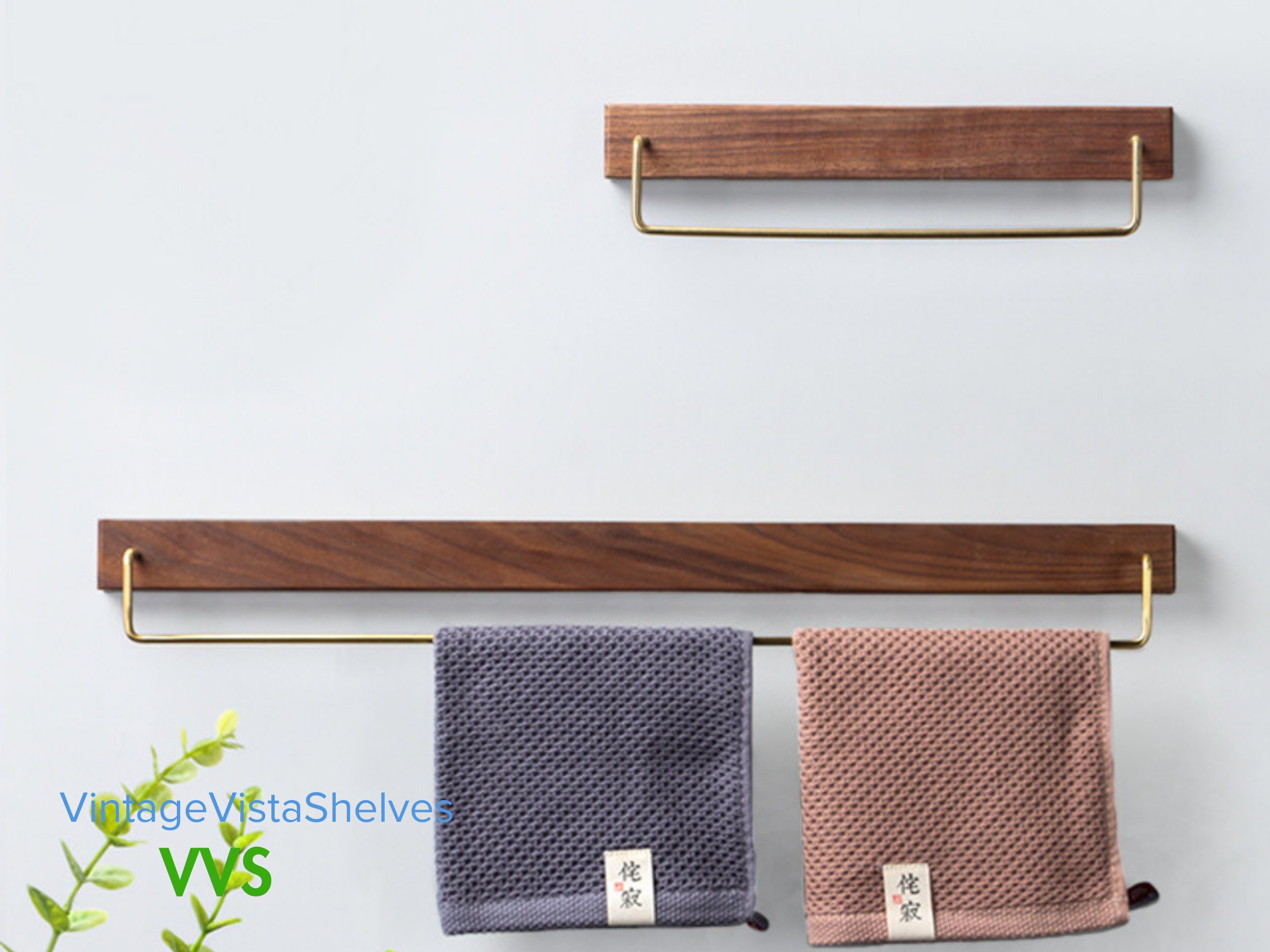 Retro Elegance: A Floating Wood Rack, Featuring a Black Walnut Wood ...