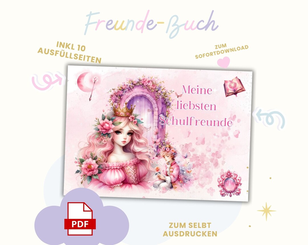 Print Template School Friends Book Fairytale World Friendship Book ...