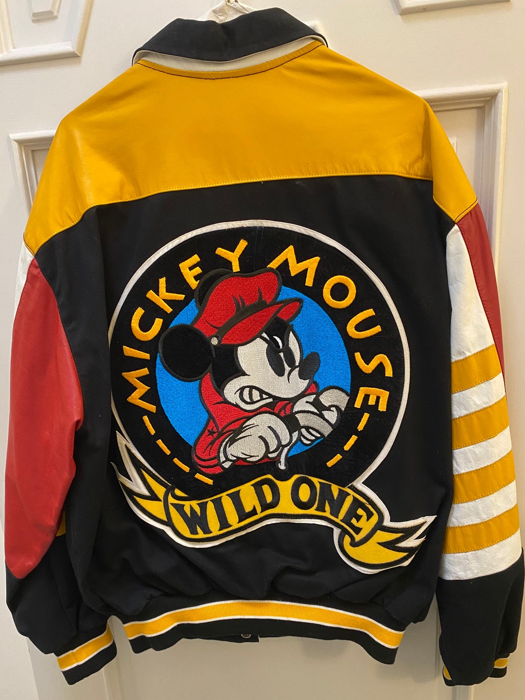 1990's Disney Mickey Mouse wild One Leather - Etsy