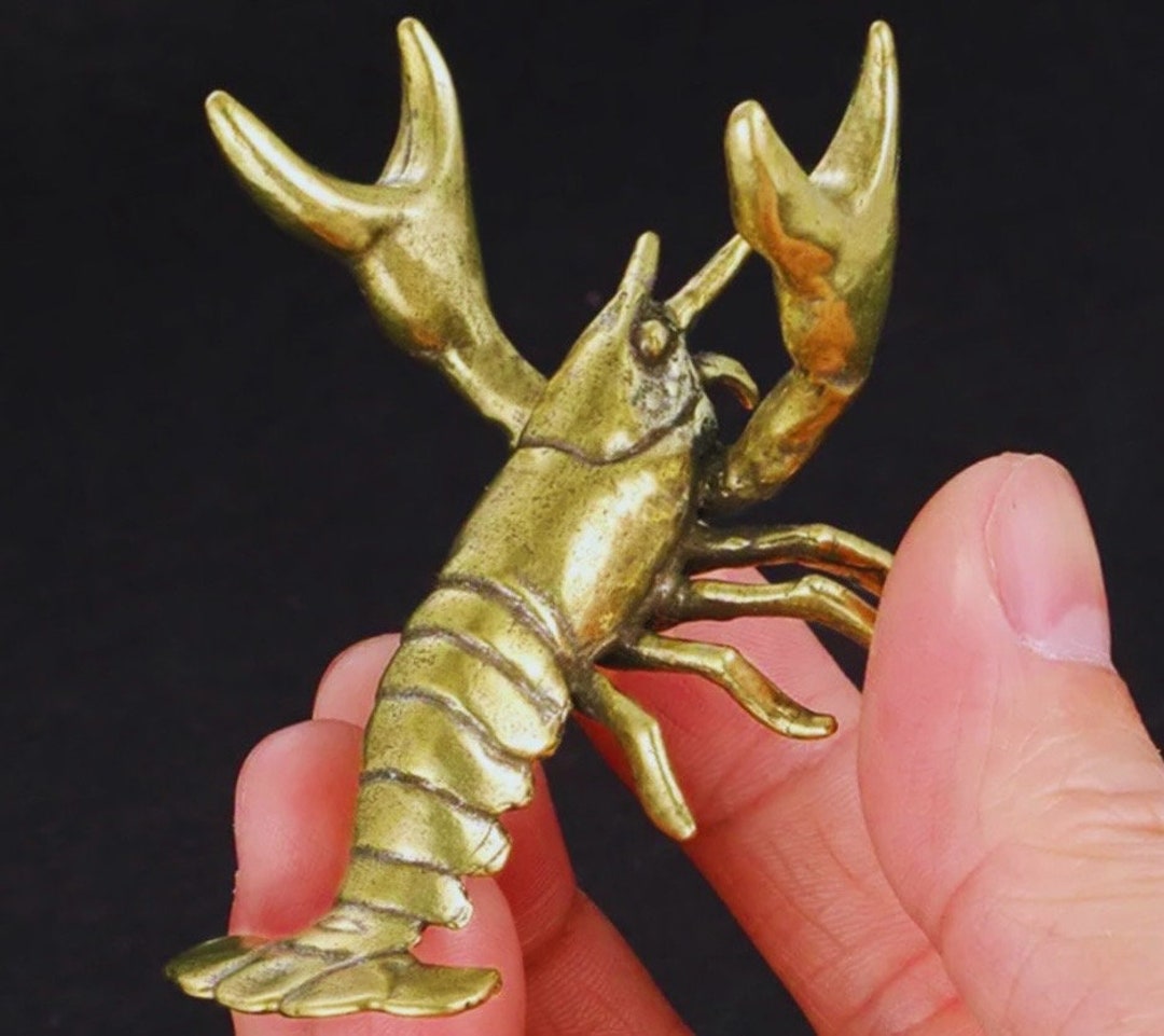 Brass Lobster Pen Holder Gift Pen Holder Pen Holder Accessory Lobster ...