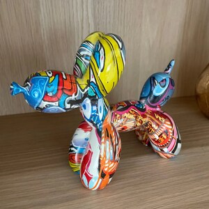 Resin Graffiti Balloon Dog Figurines Interior Home Desktop Decoration ...