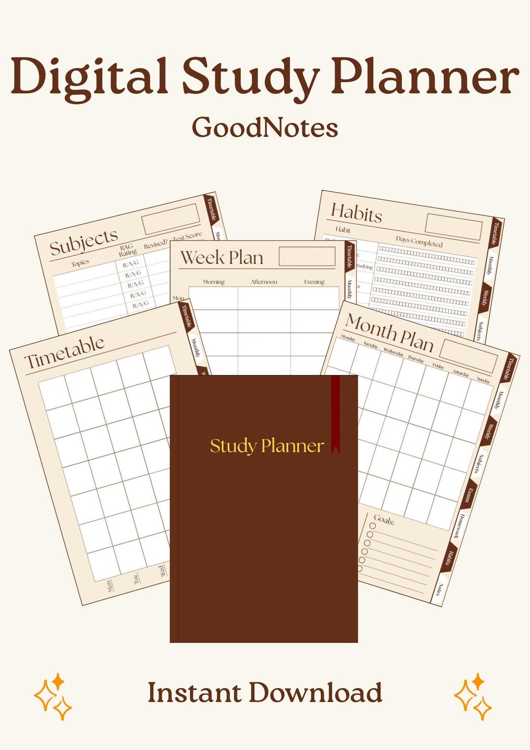 Digital Study Planner | Academic Planner for Students | Revision, Exams ...
