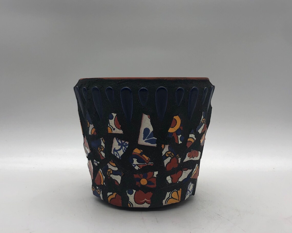 Blue Talavera 5" Mosaic Planter - Etsy