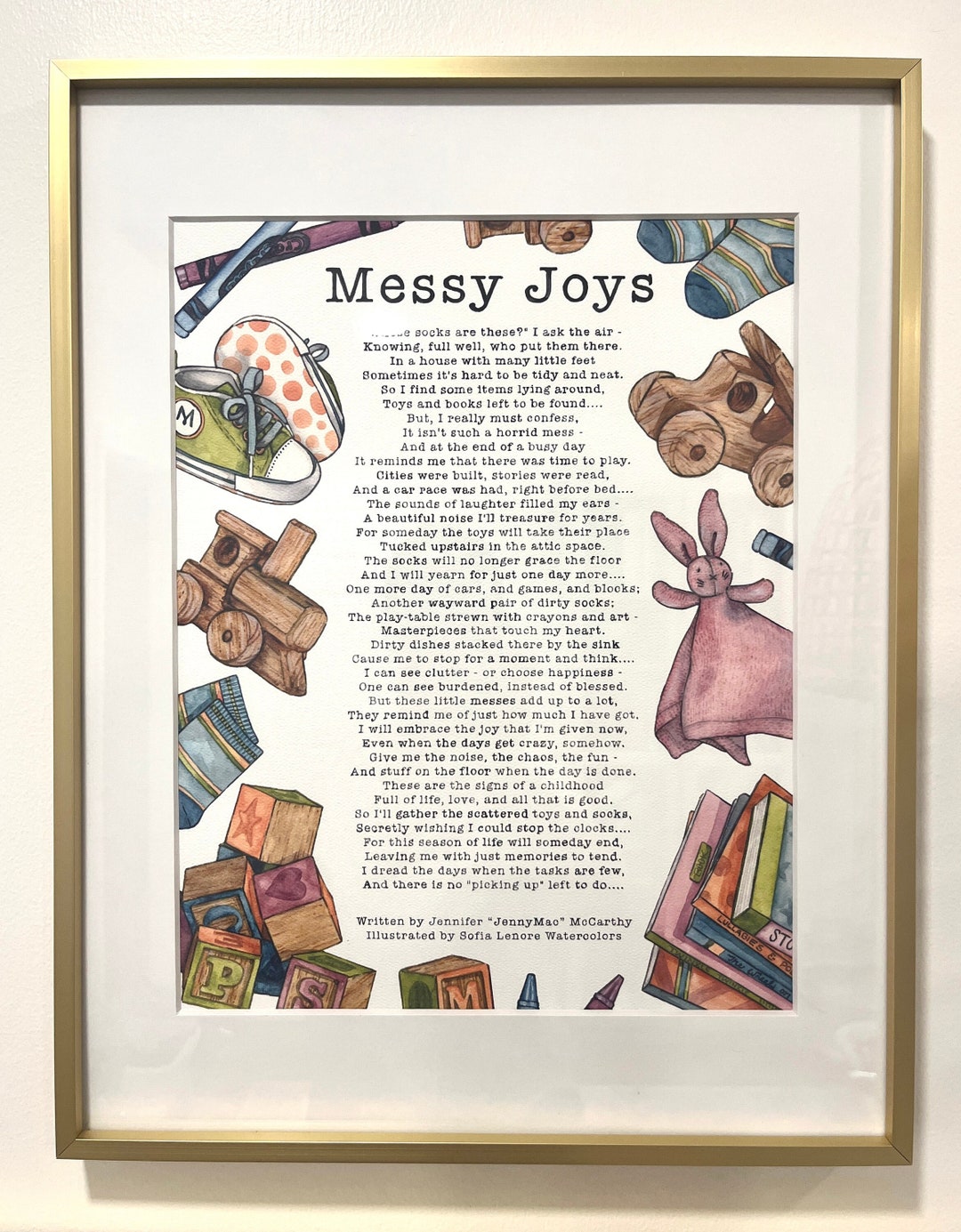 Hand Painted Motherhood Poem, Messy Joys - Etsy