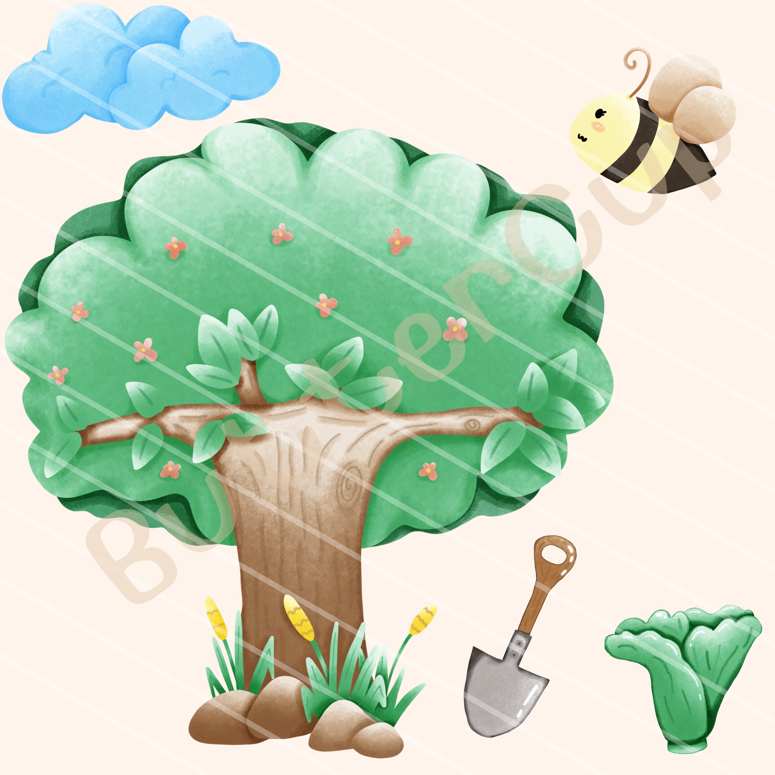 Spring Clipart, Garden Clipart, Happy Spring Clipart - Etsy