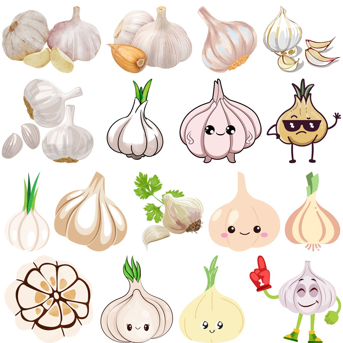 Garlic SVG Bundle, Garlic Silhouette, Garlic Clipart, Garlic SVG Files ...