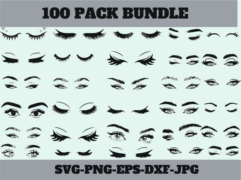 Eyelashes and Brows Svg, Lashes SVG, Beauty, Eyelashes Girl Svg ...