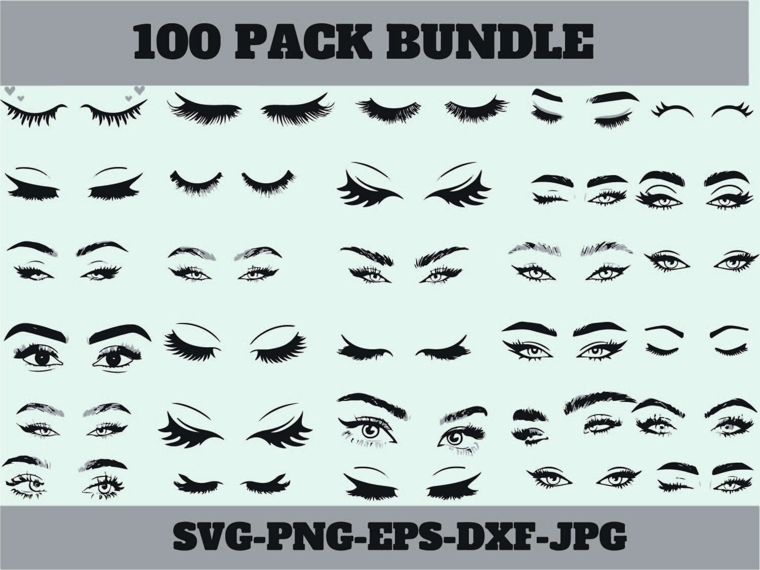 Eyelashes and Brows Svg, Lashes SVG, Beauty, Eyelashes Girl Svg ...