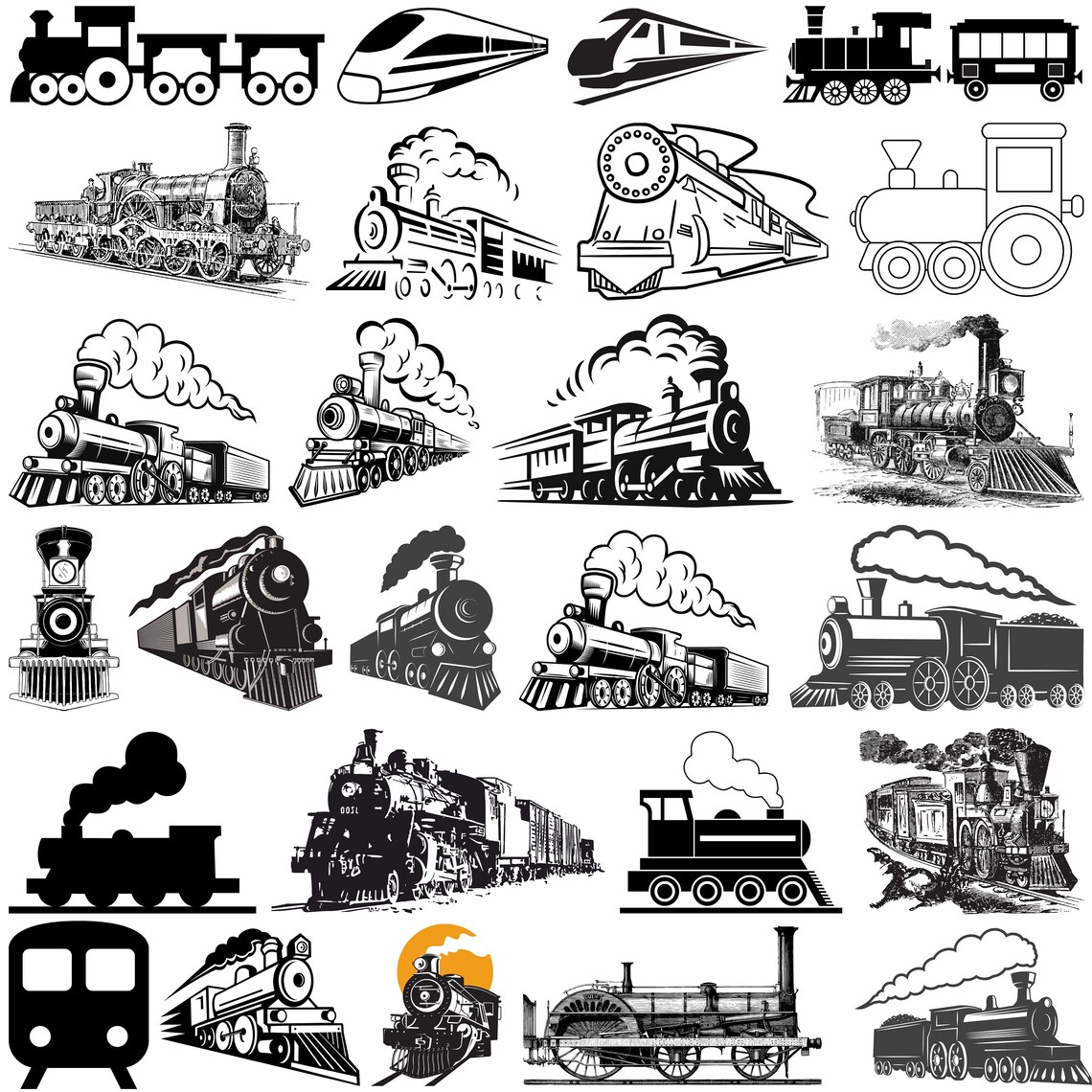 Train SVG Bundle, Train SVG Cut Files for Cricut, Choo Choo Train Svg ...