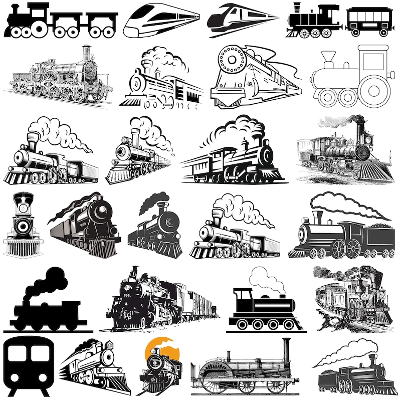 Train SVG Bundle, Train SVG Cut Files for Cricut, Choo Choo Train Svg ...