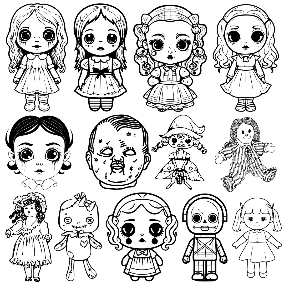 Creepy Doll SVG, Creepy Doll Vector, Creepy Doll Clipart, Spooky Doll ...