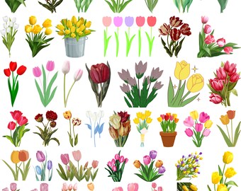 Tulip SVG, PNG, EPS, Dxf, Instant Download, Digital Download, Tulips ...