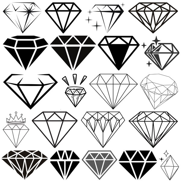Diamond Clipart - Etsy