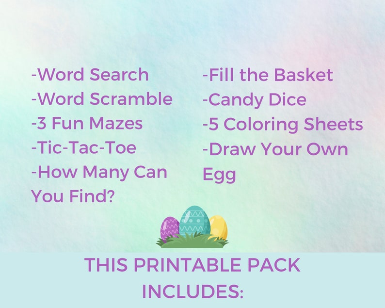 Easter Activity Pack, Printable Easter Games, Word Search, Easter ...