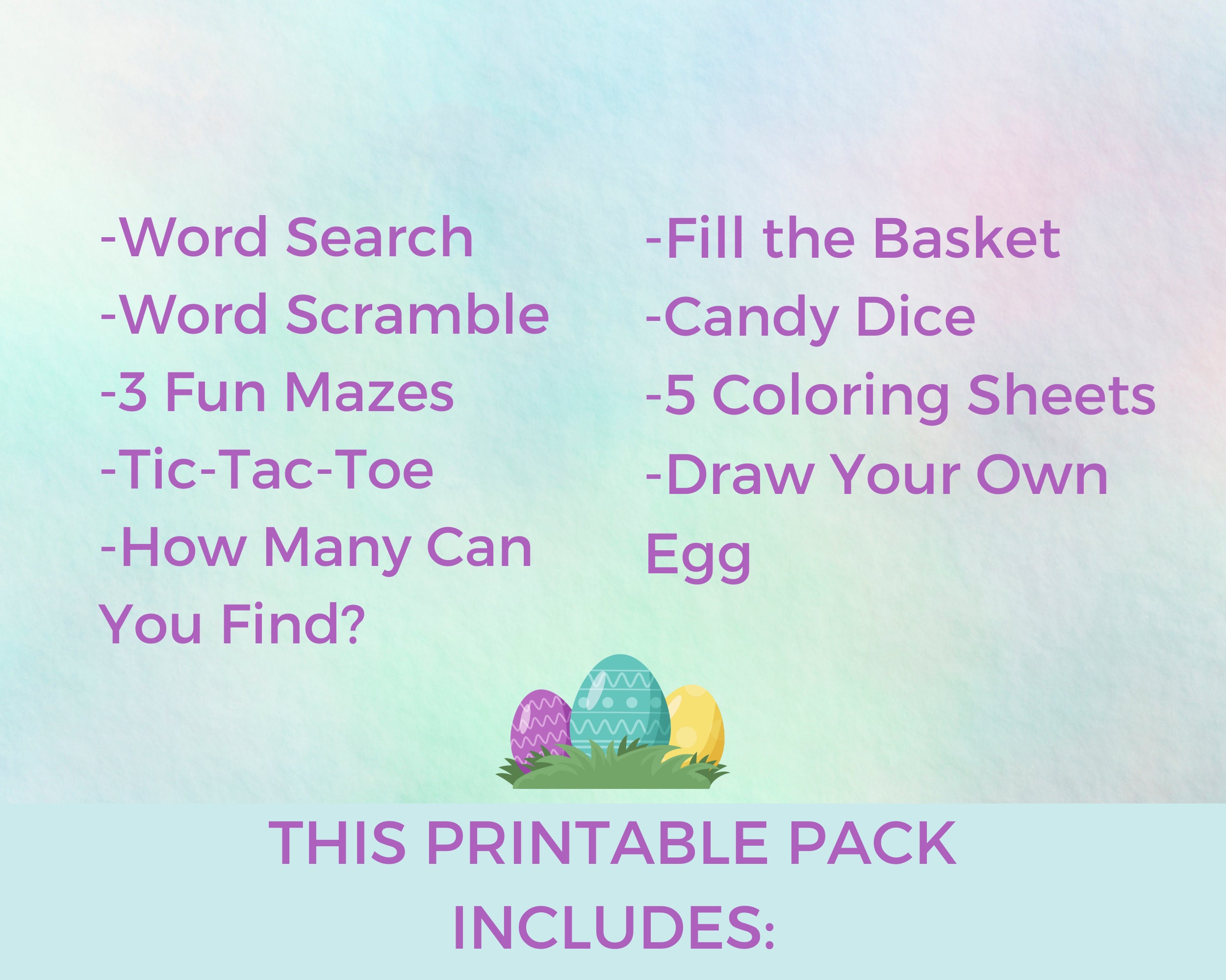 Easter Activity Pack, Printable Easter Games, Word Search, Easter ...
