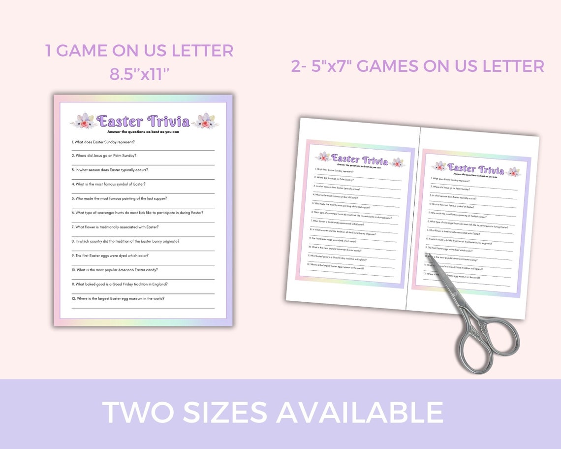 Easter Trivia Game, Printable Easter Party Game, Easter Activity, Bible ...