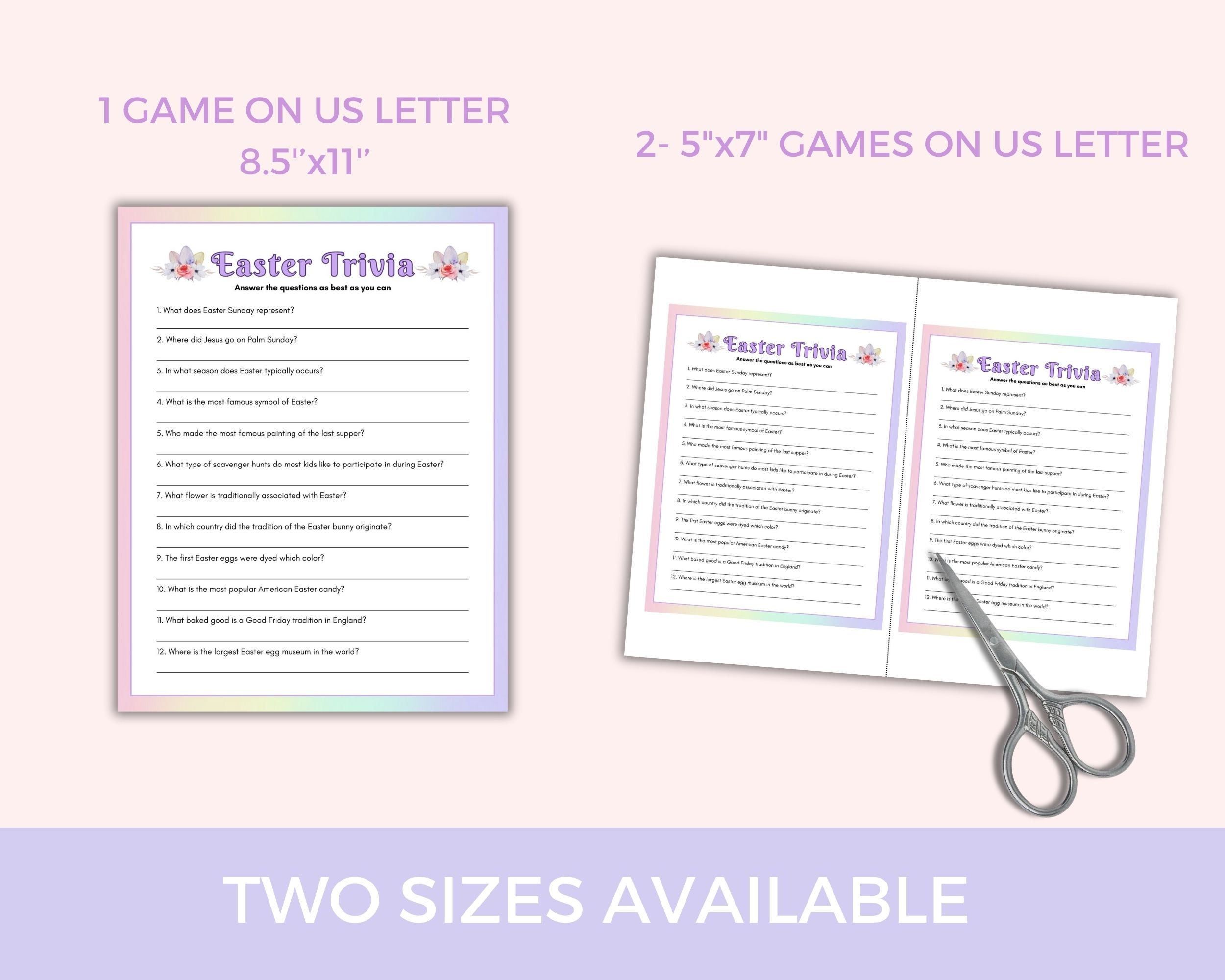 Easter Trivia Game, Printable Easter Party Game, Easter Activity, Bible ...