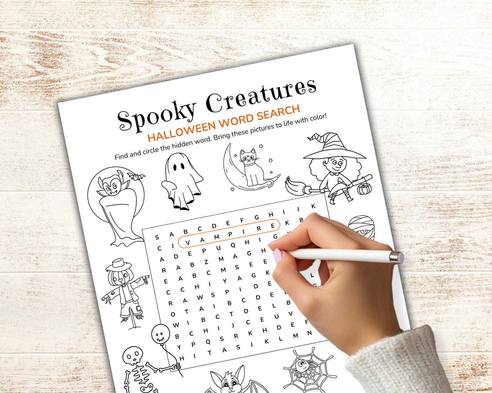Halloween Word Search for Kids: Printable Game (PDF Download) - Etsy