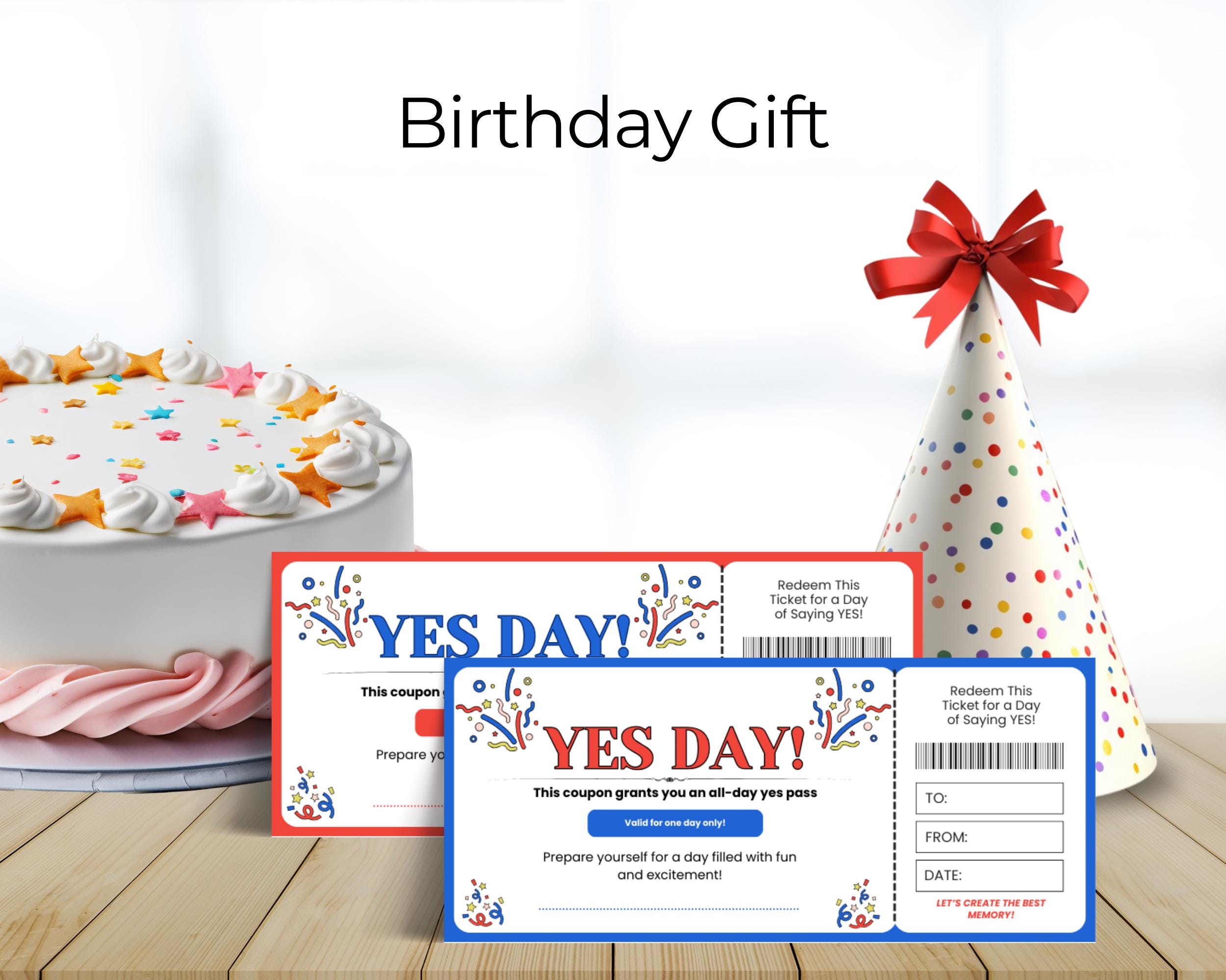 Yes Day Ticket Printable, Fun Day Ticket, Yes Day Voucher, Yes Day ...