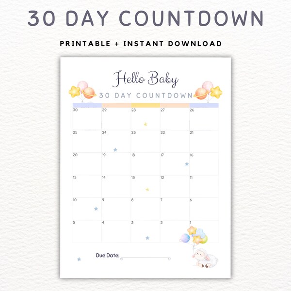 Pregnancy Countdown - Etsy