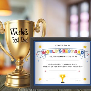 World's Best Dad Certificate, Father's Day Printable Certificate ...