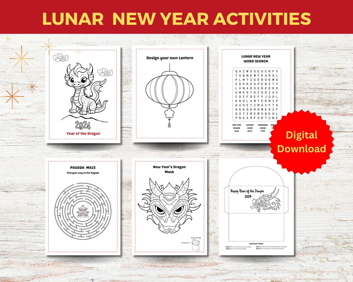 Lunar New Year, Chinese New Year Activities Bundle, Activity for Kids ...