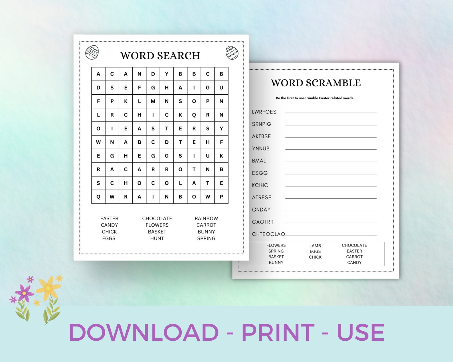 Easter Activity Pack, Kids Games Bundle, Word Search, Coloring Pages ...
