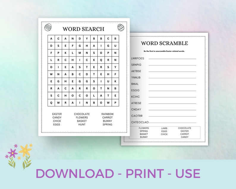 Easter Activity Pack, Printable Easter Games, Word Search, Easter ...