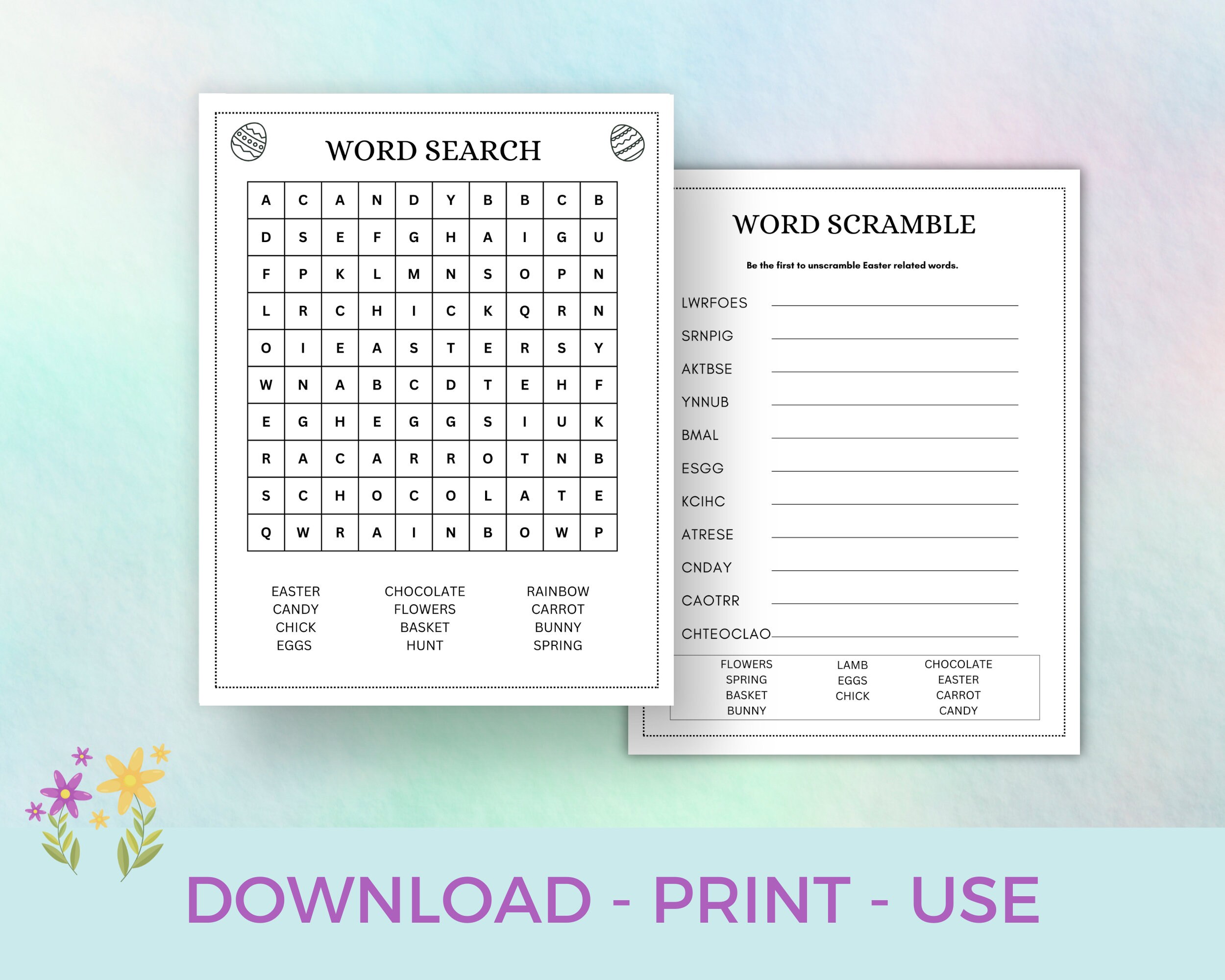 Easter Activity Pack, Printable Easter Games, Word Search, Easter ...