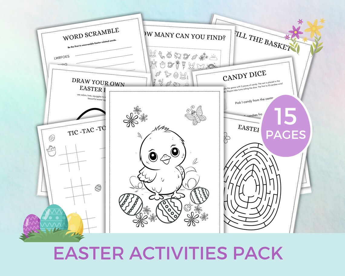 Easter Activity Pack, Printable Easter Games, Word Search, Easter ...