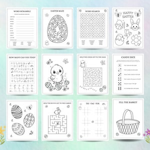 Easter Activity Pack, Kids Games Bundle, Word Search, Coloring Pages ...