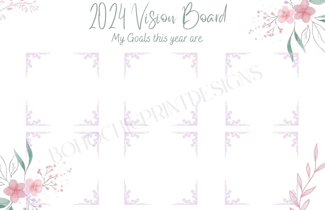 2024 Printable or Digital 11x17 Vision Board Multiple - Etsy