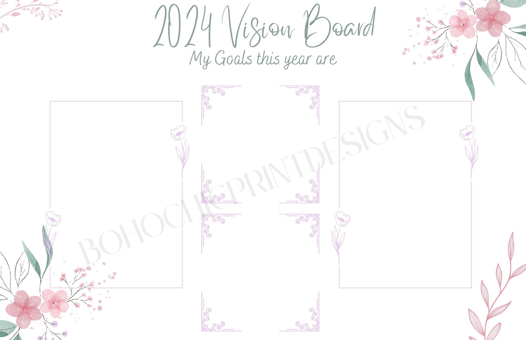2024 Printable or Digital 11x17 Vision Board Multiple - Etsy