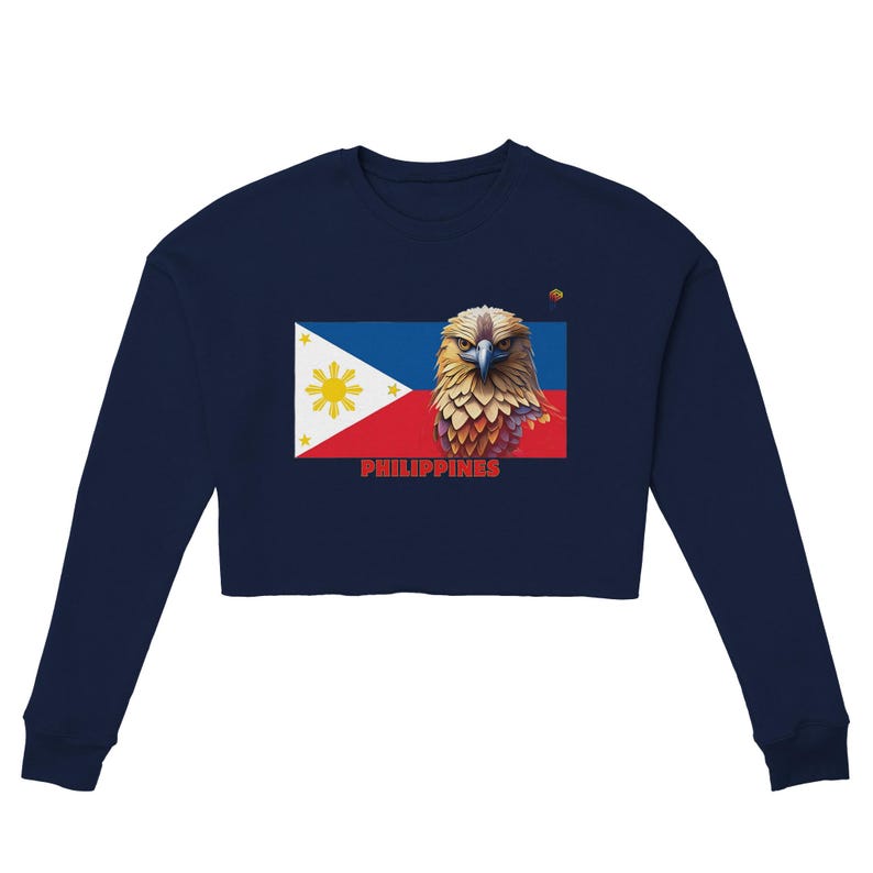 Philippine Flag With Agila on Women's Cropped Sweatshirt - Etsy