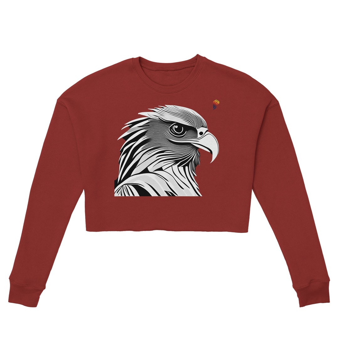 Philippine Agila Black and White on Women's Cropped Sweatshirt - Etsy