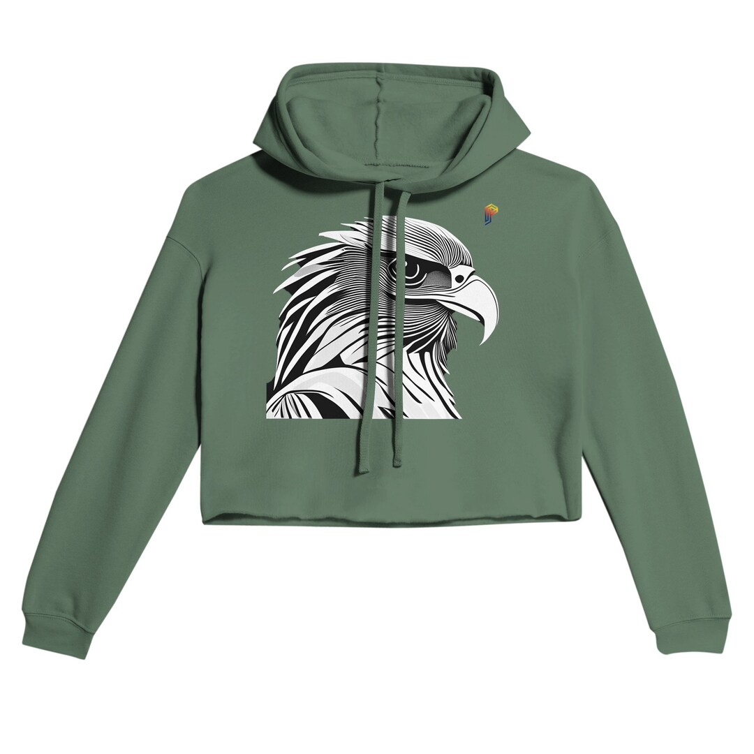 Philippine Agila Black and White on Women's Cropped Hoodie - Etsy