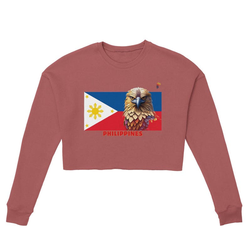 Philippine Flag With Agila on Women's Cropped Sweatshirt - Etsy