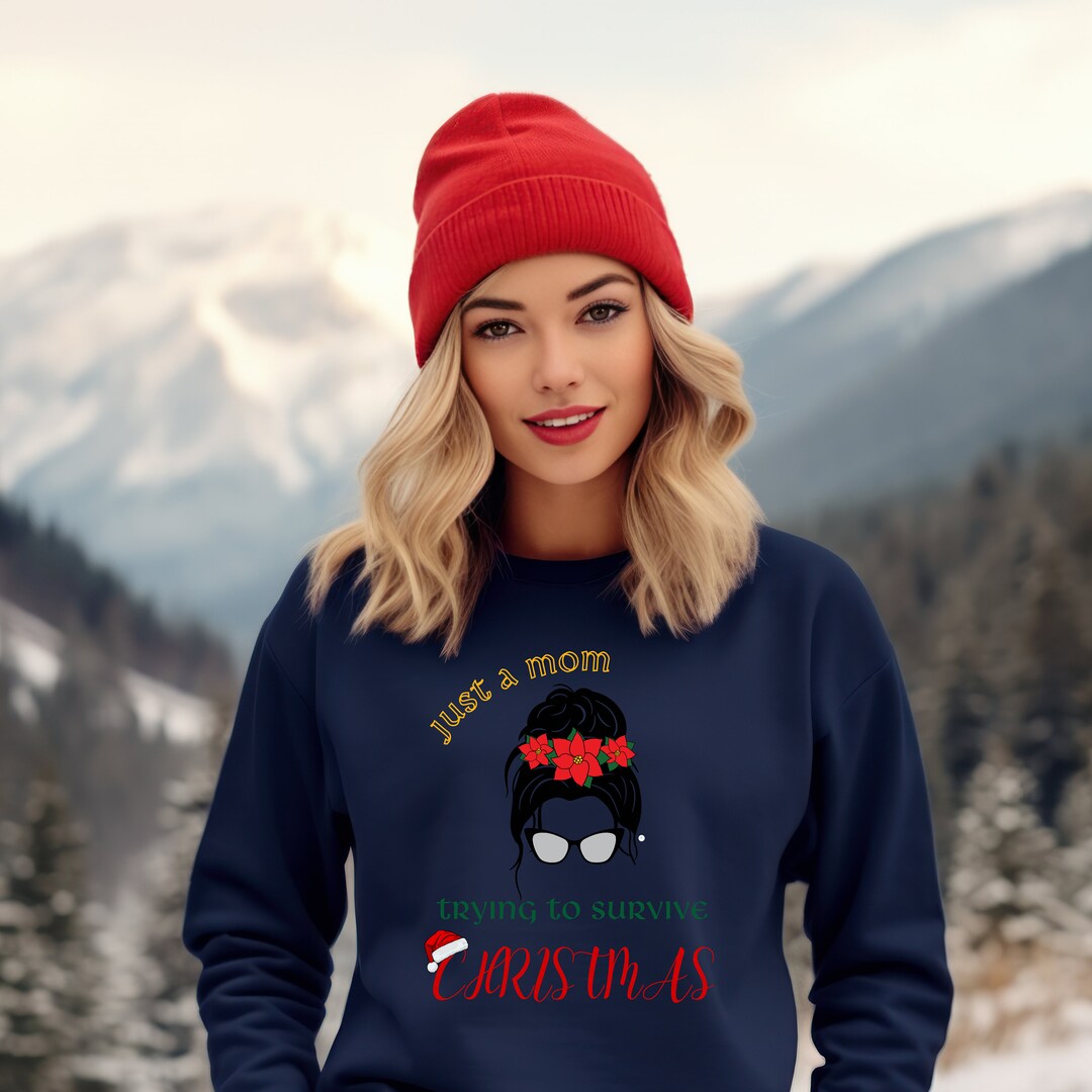 Messy Bun Sweatshirt,messy Mom Bun Sweater,messy Mom Bun Christmas ...