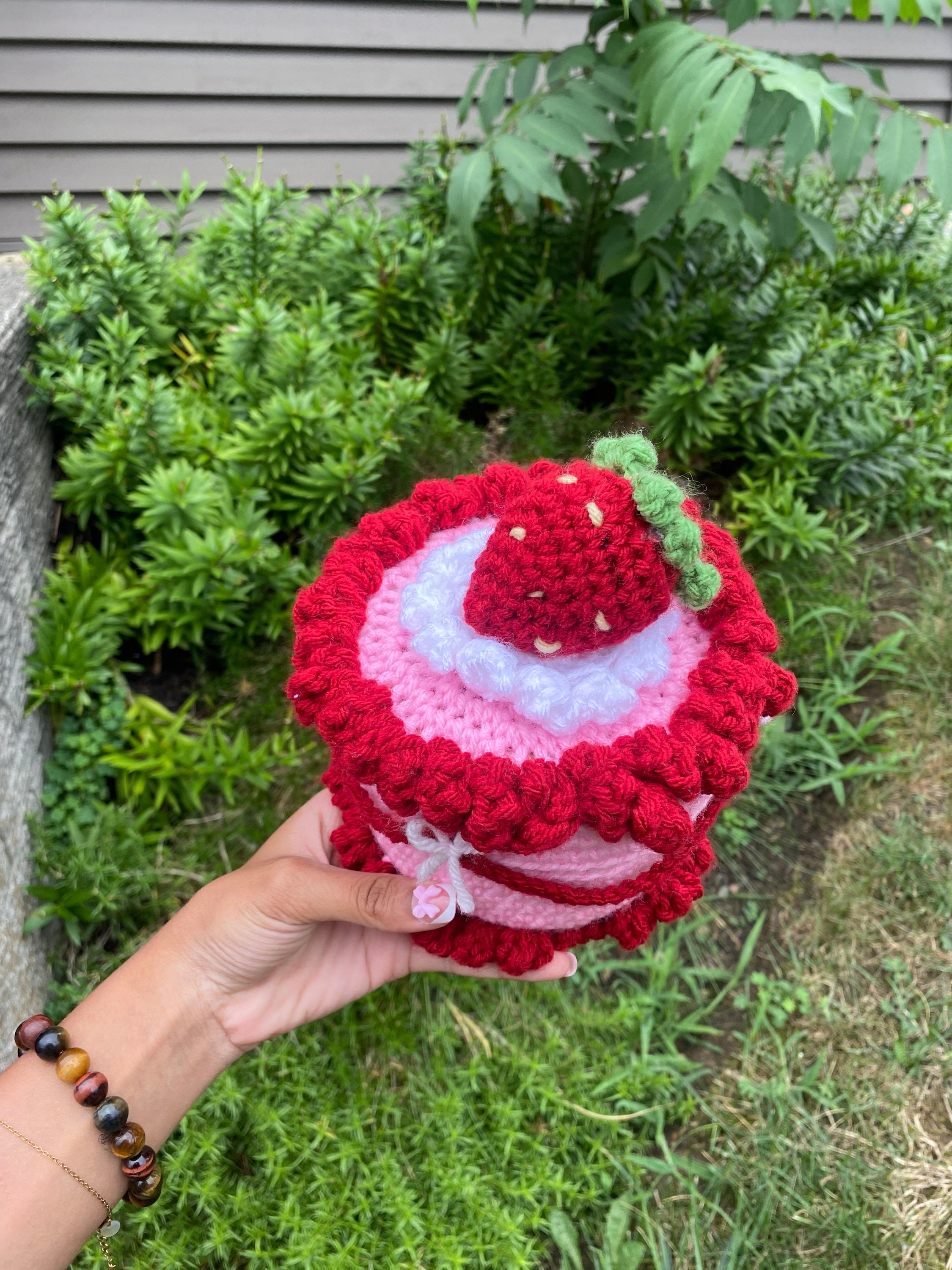 Strawberry Shortcake Crochet Cake Box Handmade - Etsy