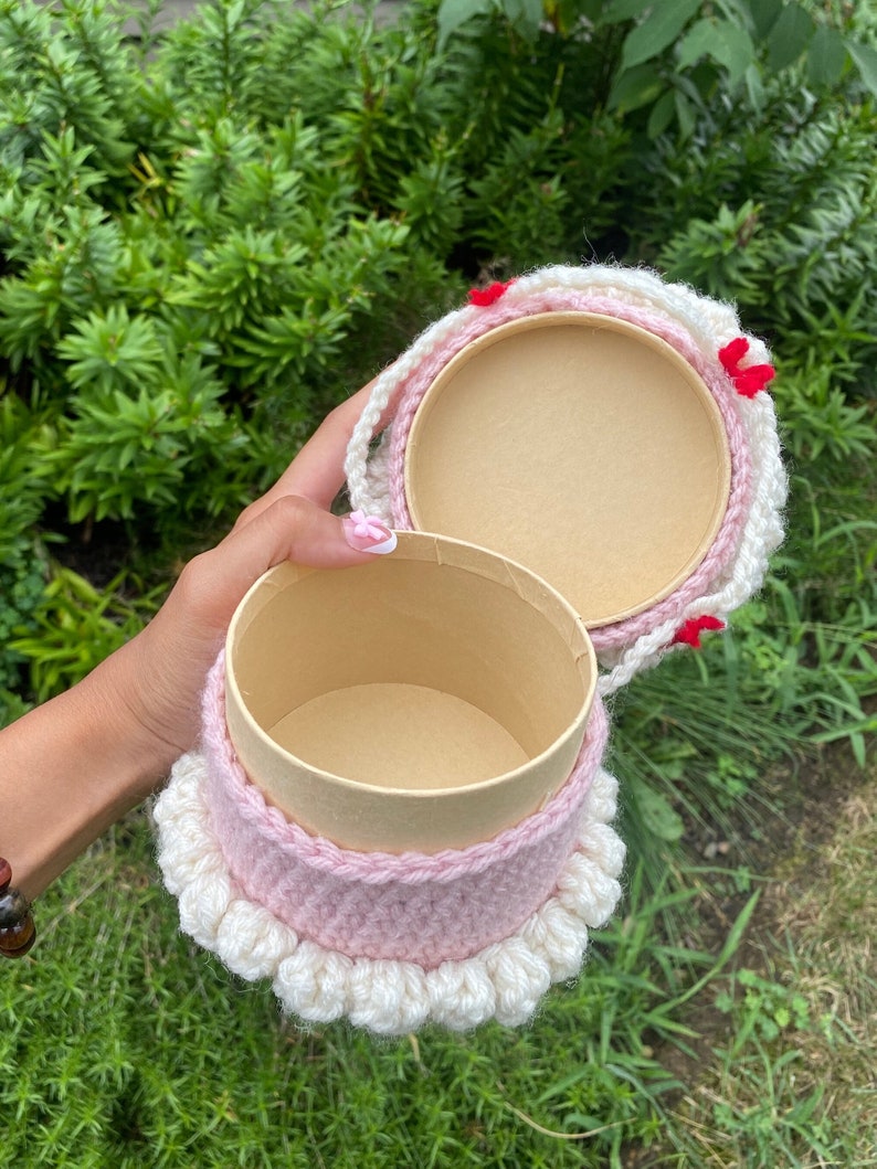 Strawberry Cherry French Vanilla Crochet Cake Box Handmade - Etsy