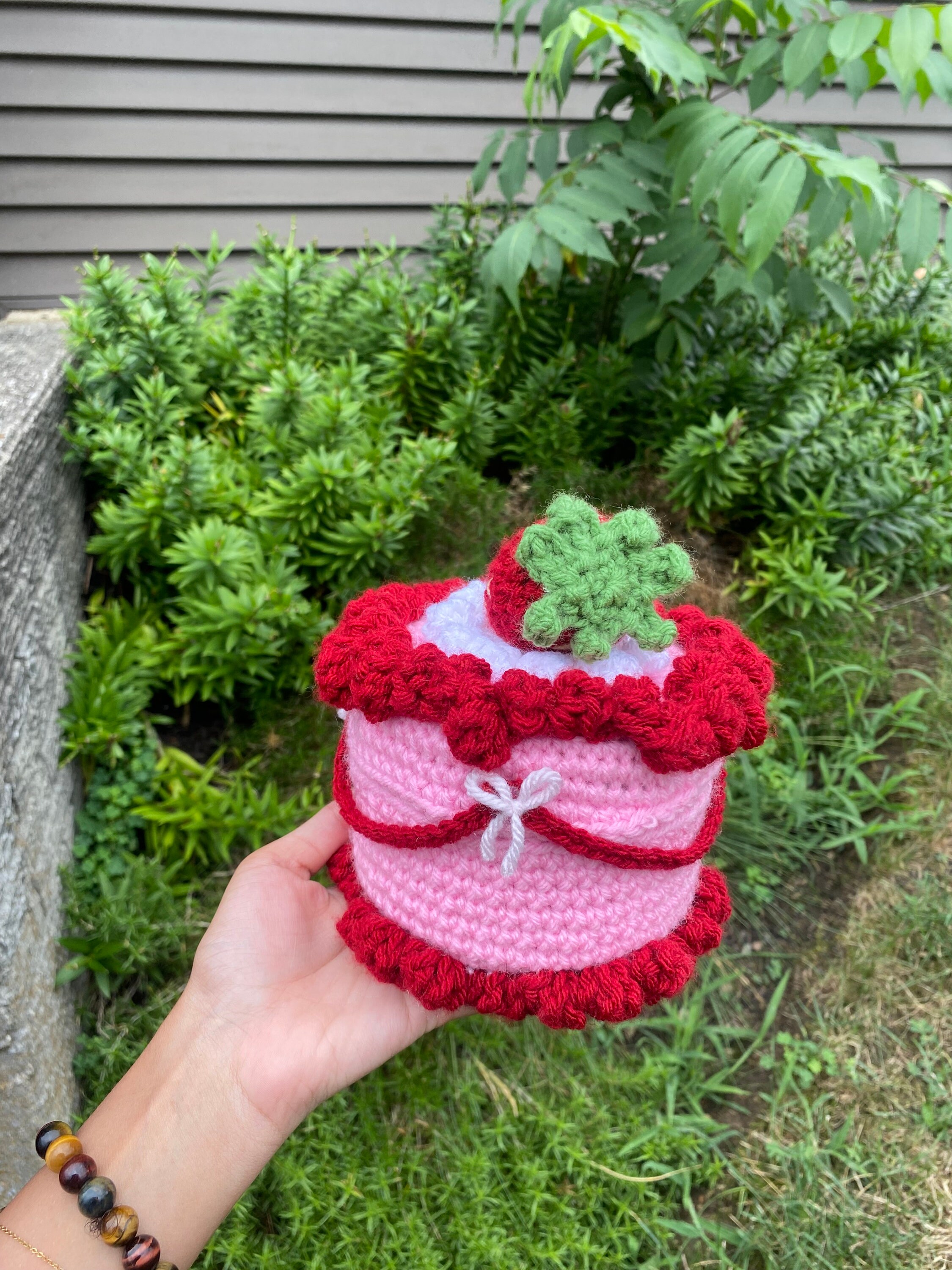 Strawberry Shortcake Crochet Cake Box Handmade - Etsy