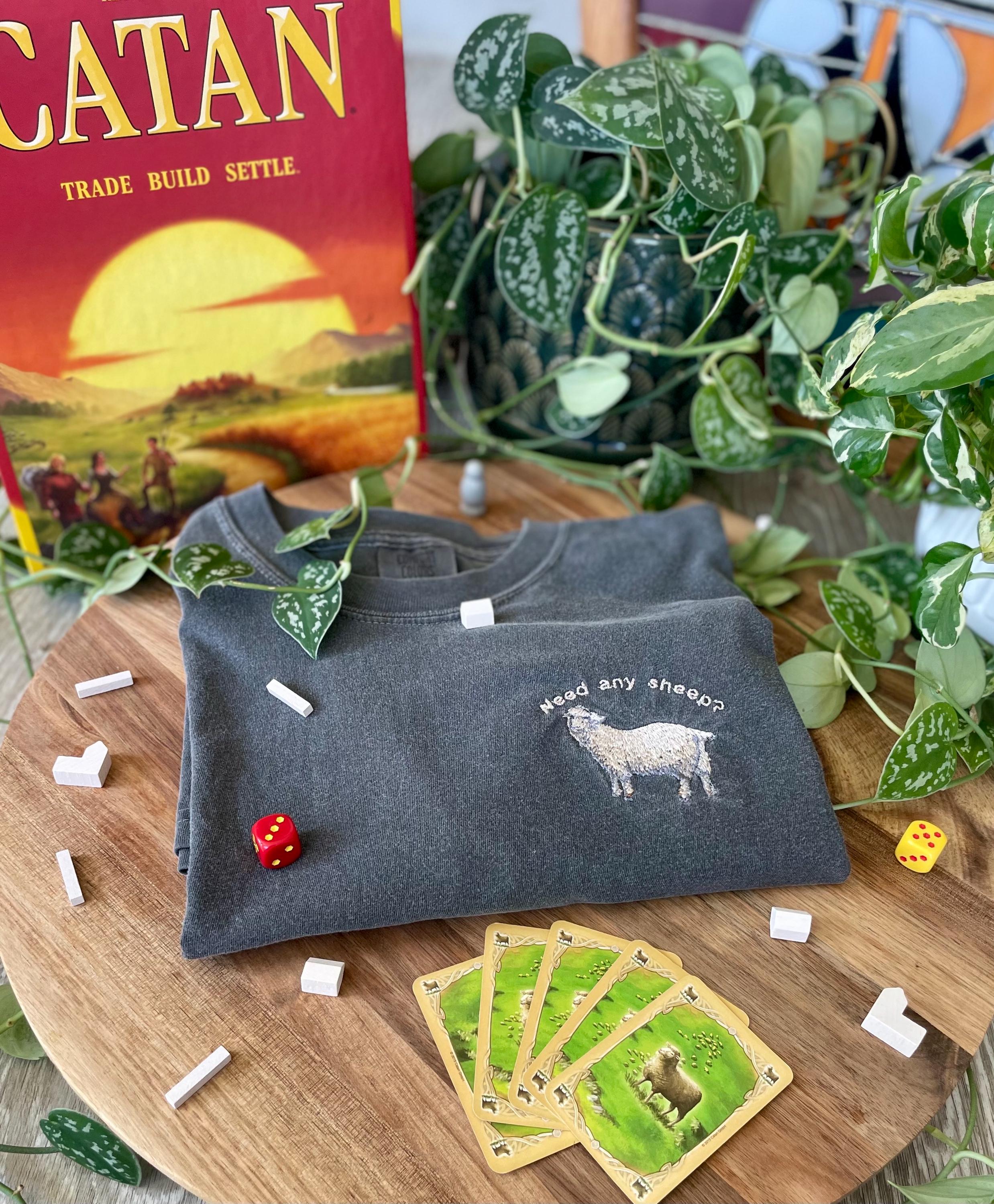 Embroidered Catan Sheep T-shirt - Etsy