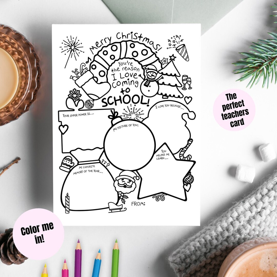 Teachers Christmas Card Teacher Appreciation Printable Thank You ...