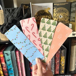 Festive Christmas Bookmark Bundle Candy Canes Xmas Lights Gingerbread ...