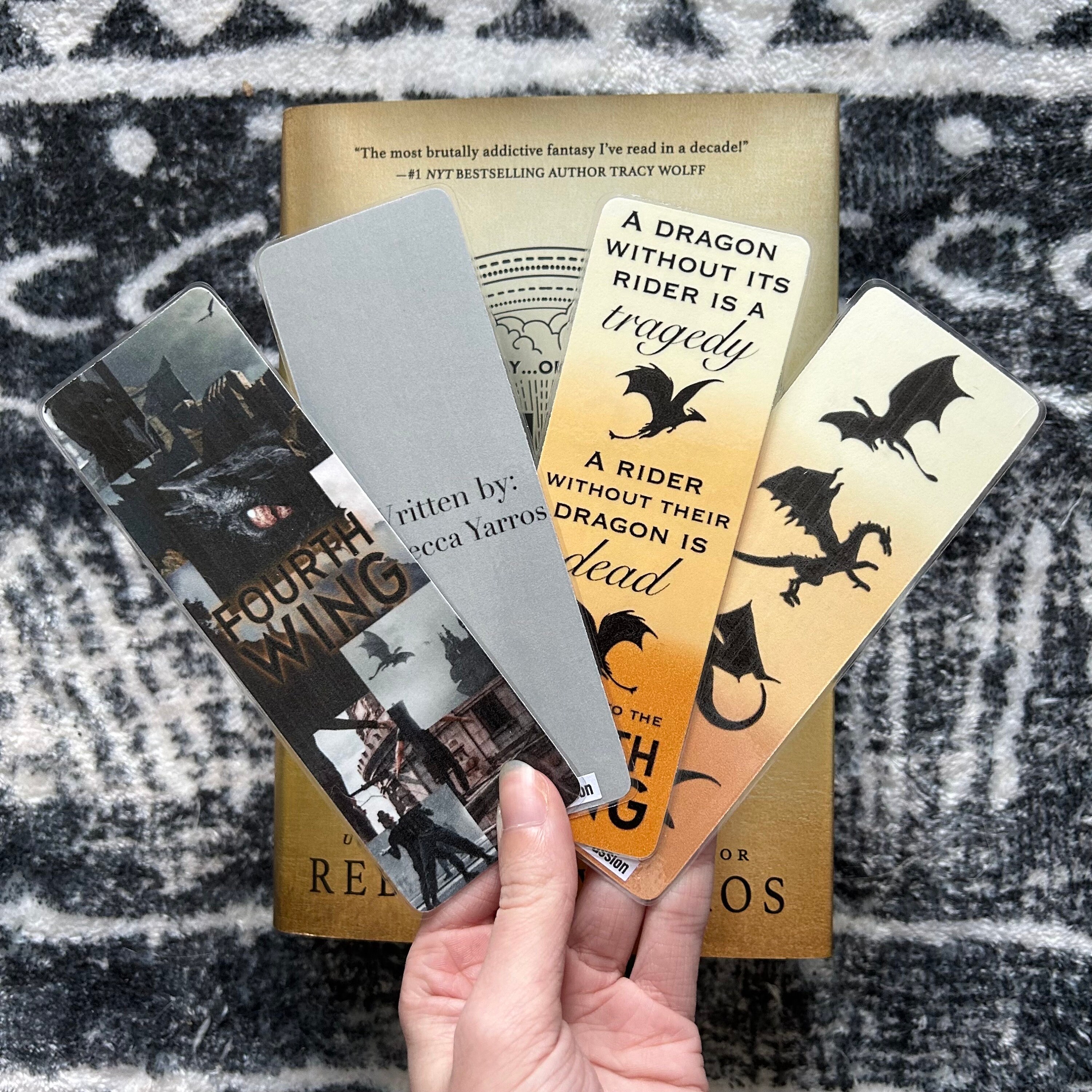 Fourth Wing Bookmark Set Rebecca Yarros Basgiath College Double Sided ...