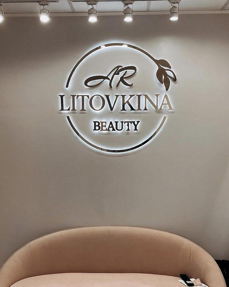 3D Metal Signs, Gold Mirror Signs, Custom Business Signs, Salon Signs ...