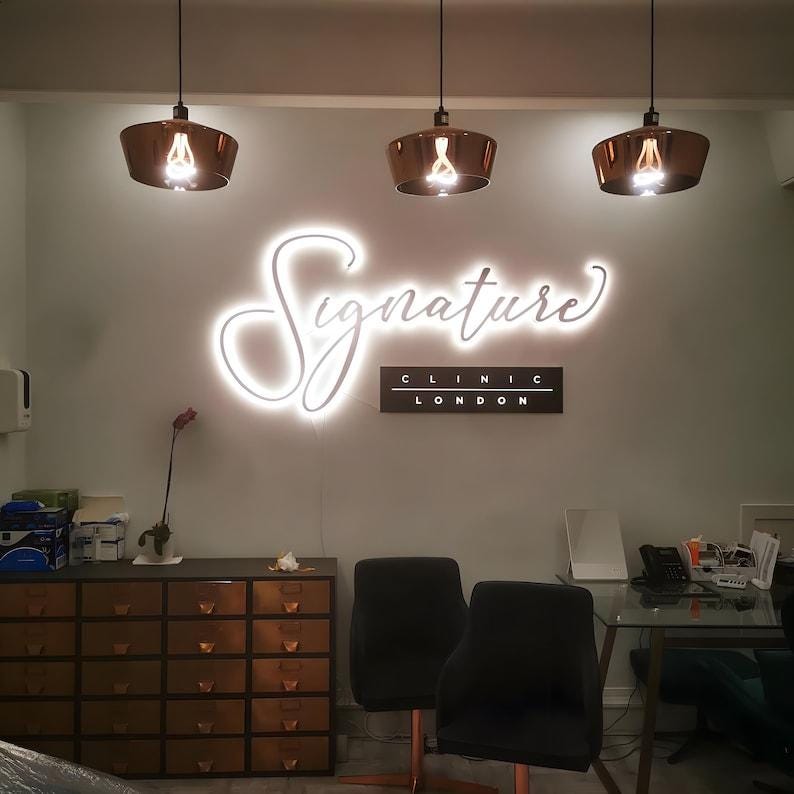 Logo Sign for Business, Custom Salon Sign, 3D Business Sign, Aesthetic ...